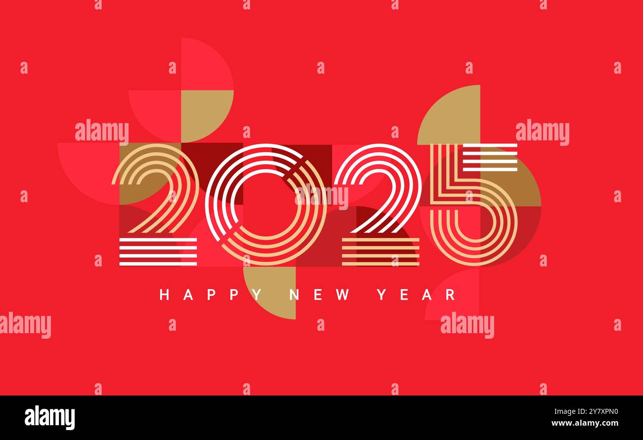 Simple red banner for 2025 New Year Stock Vector Image & Art - Alamy