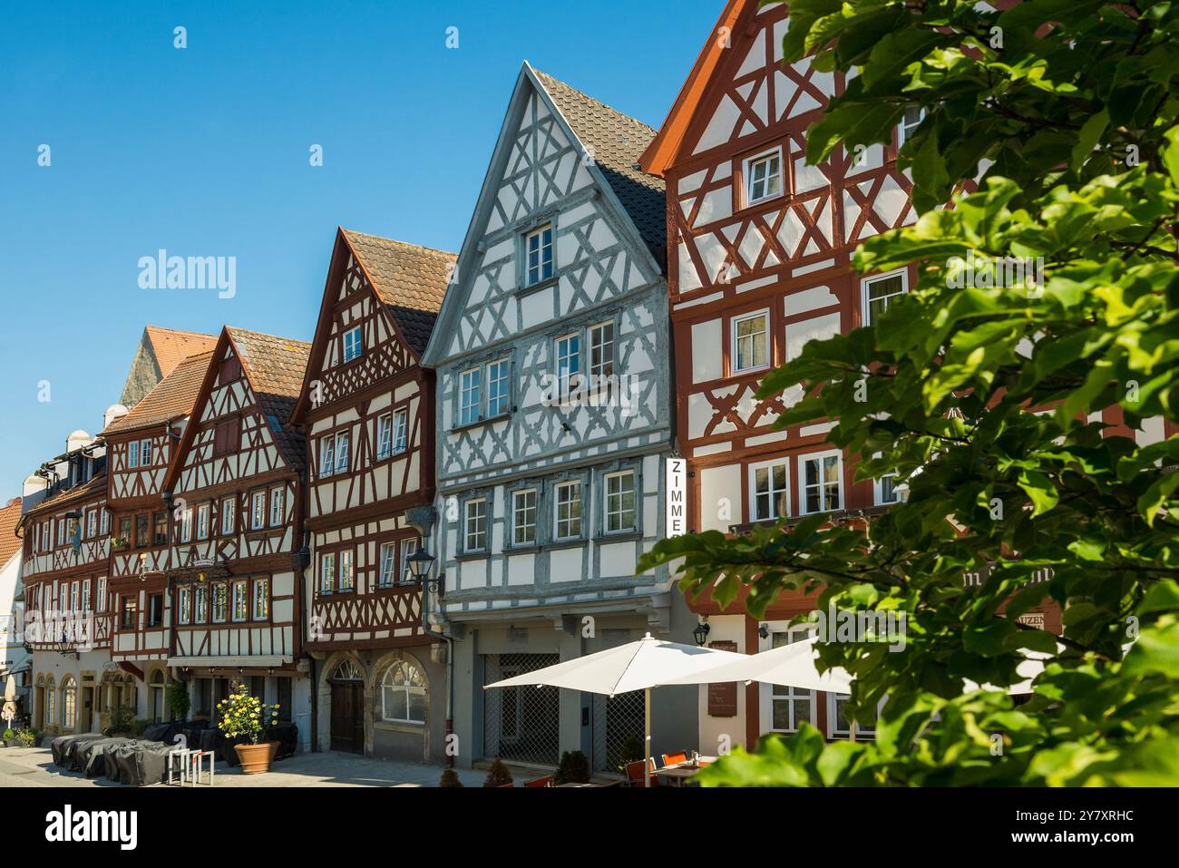 Medieval town, with half-timbered houses, Ochsenfurt, Mainfranken ...