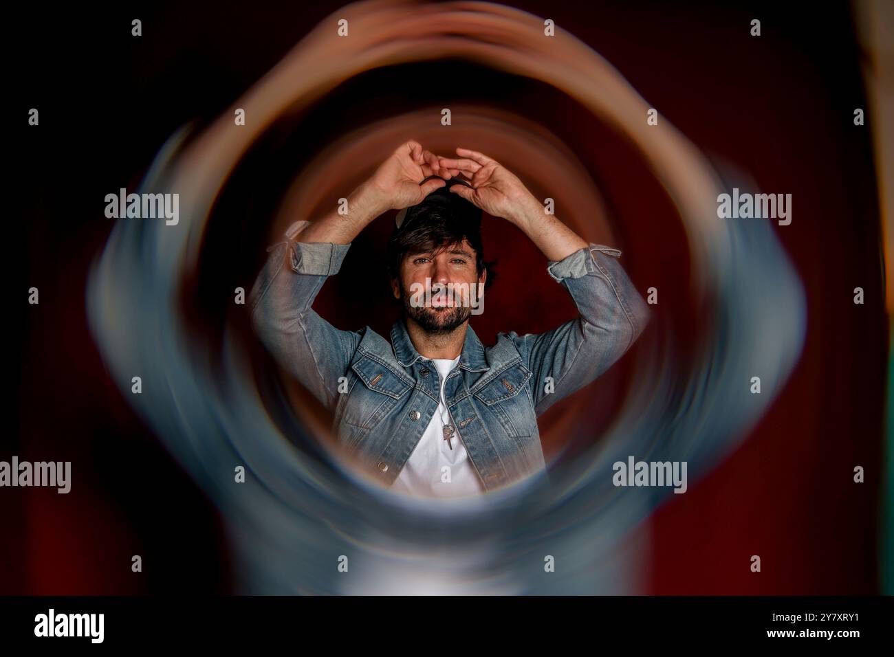 Singer David Otero poses for Europa Press on October 1, 2024, in Madrid ...