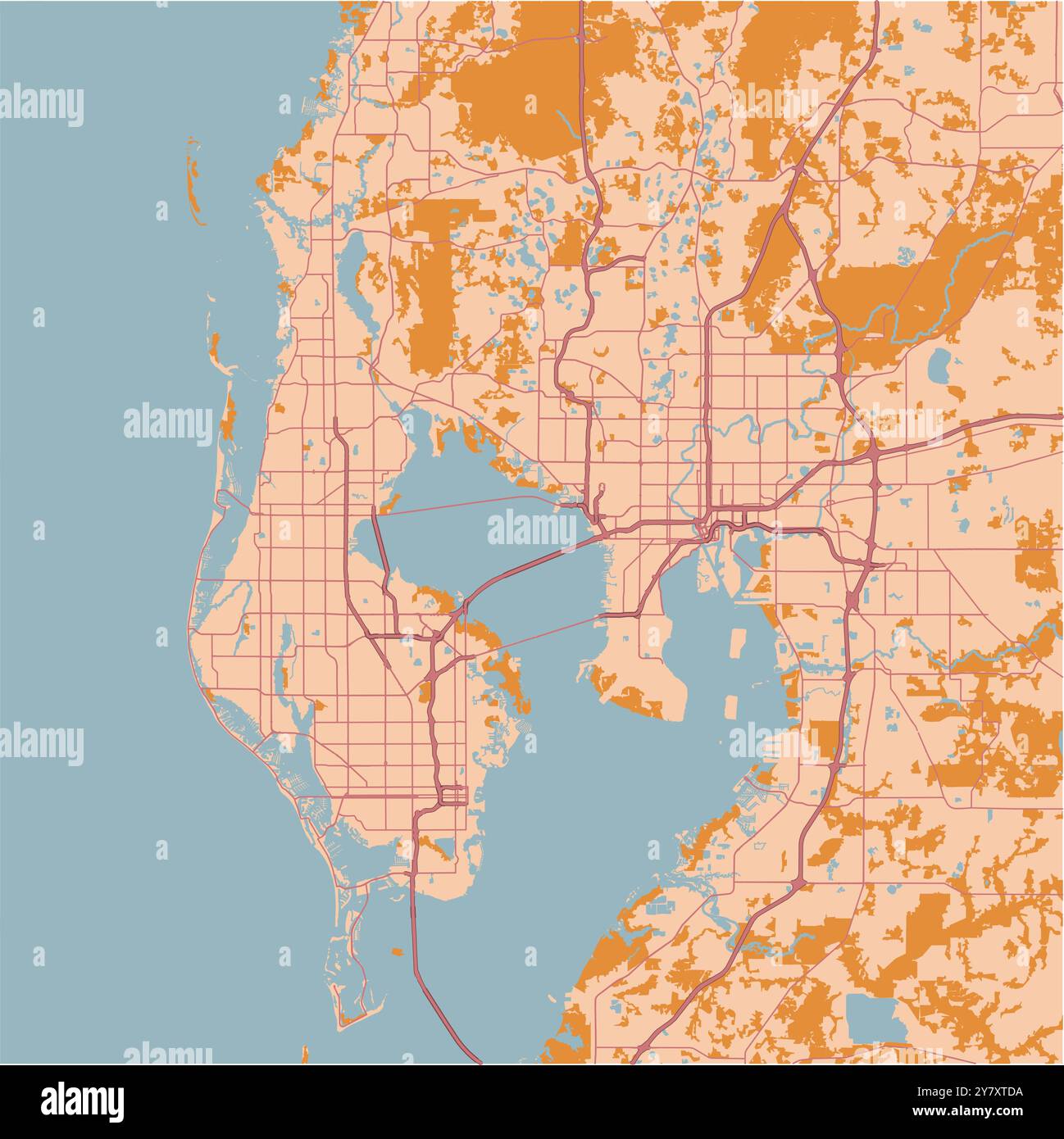 Tampa map hi-res stock photography and images - Alamy