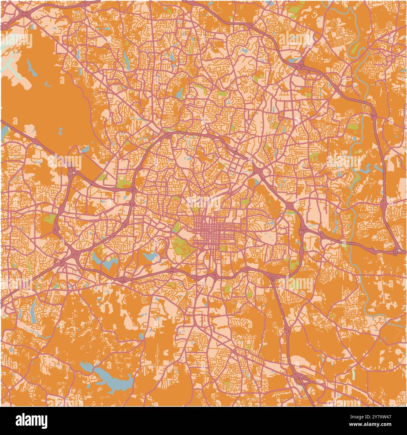 Map of Raleigh in North Carolina in a sandy theme. Contains layered ...