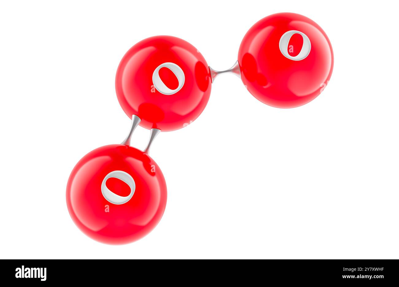 O3 ozone, trioxygen molecule. 3D rendering isolated on white background ...