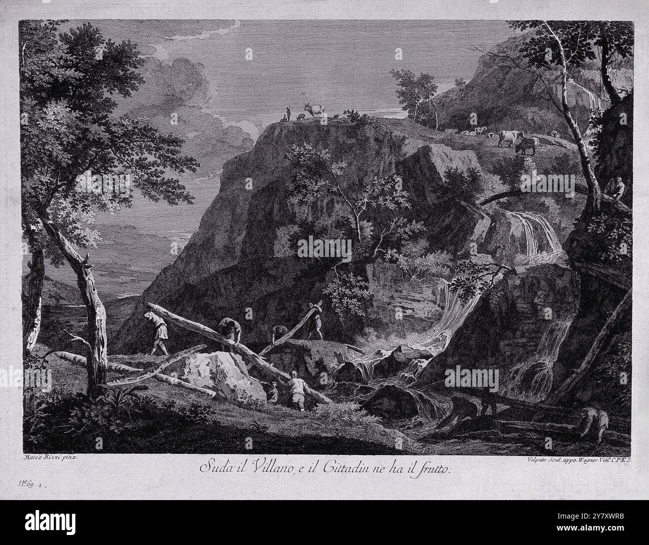 Felling timber engraving hi-res stock photography and images - Alamy