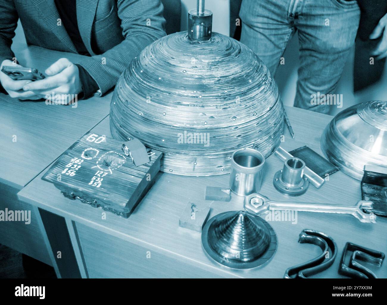 Object printed by 3D printer from metal. Additive manufacturing ...