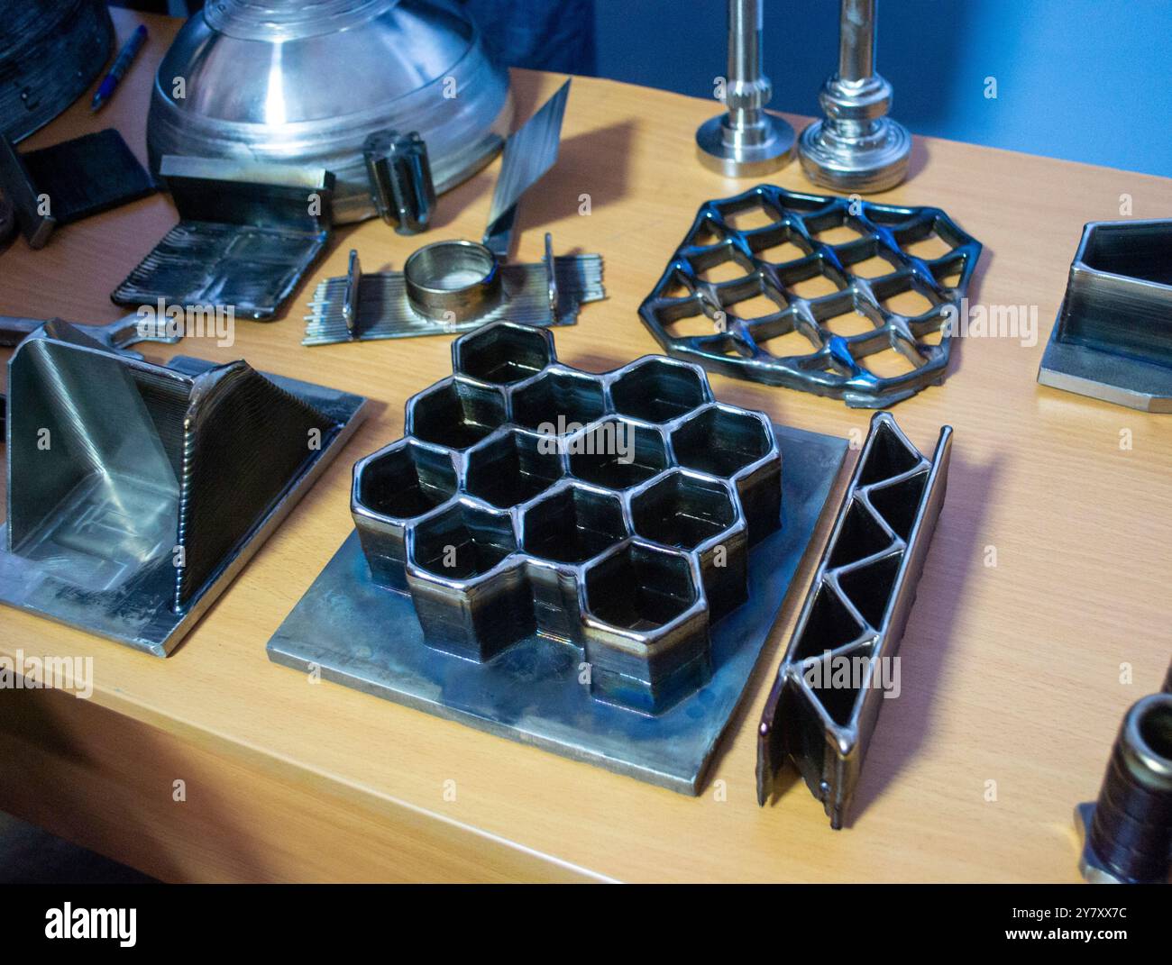 Object printed by 3D printer from metal. Additive manufacturing ...