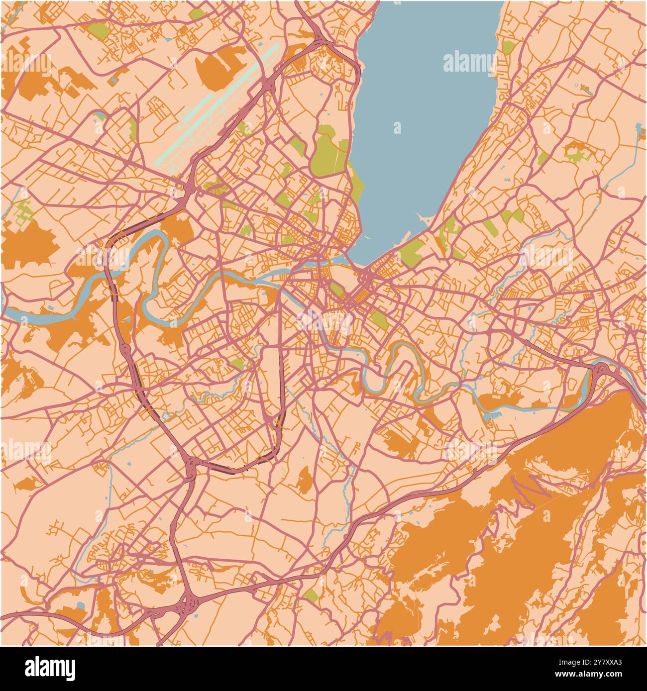 Geneva map hi-res stock photography and images - Alamy