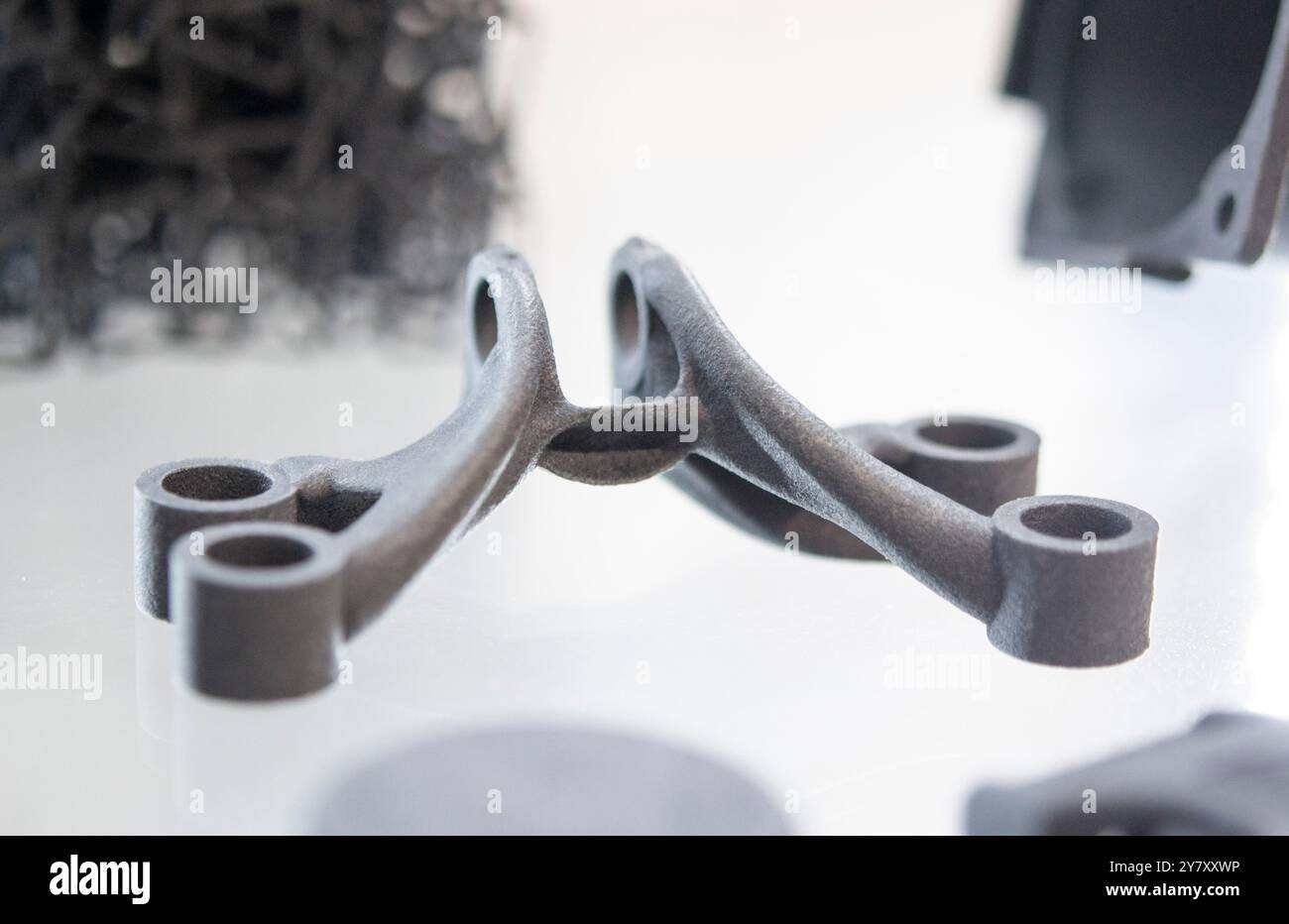 Object printed on a 3D printer from molten plastic powder. Different ...