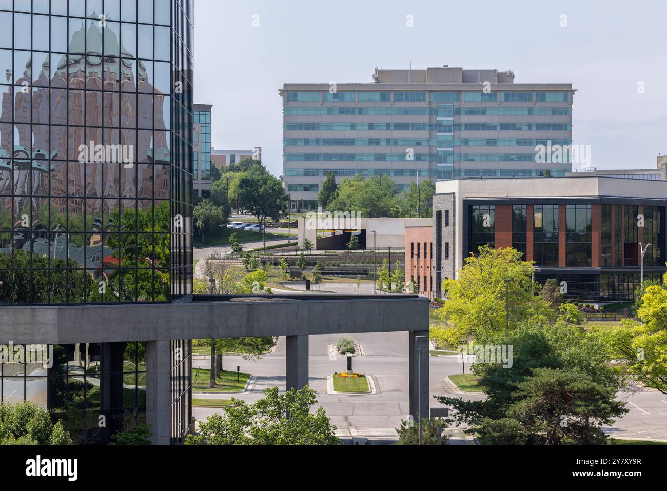 Overland Park, Kansas, USA - June 17, 2023: Morning light shines on the ...