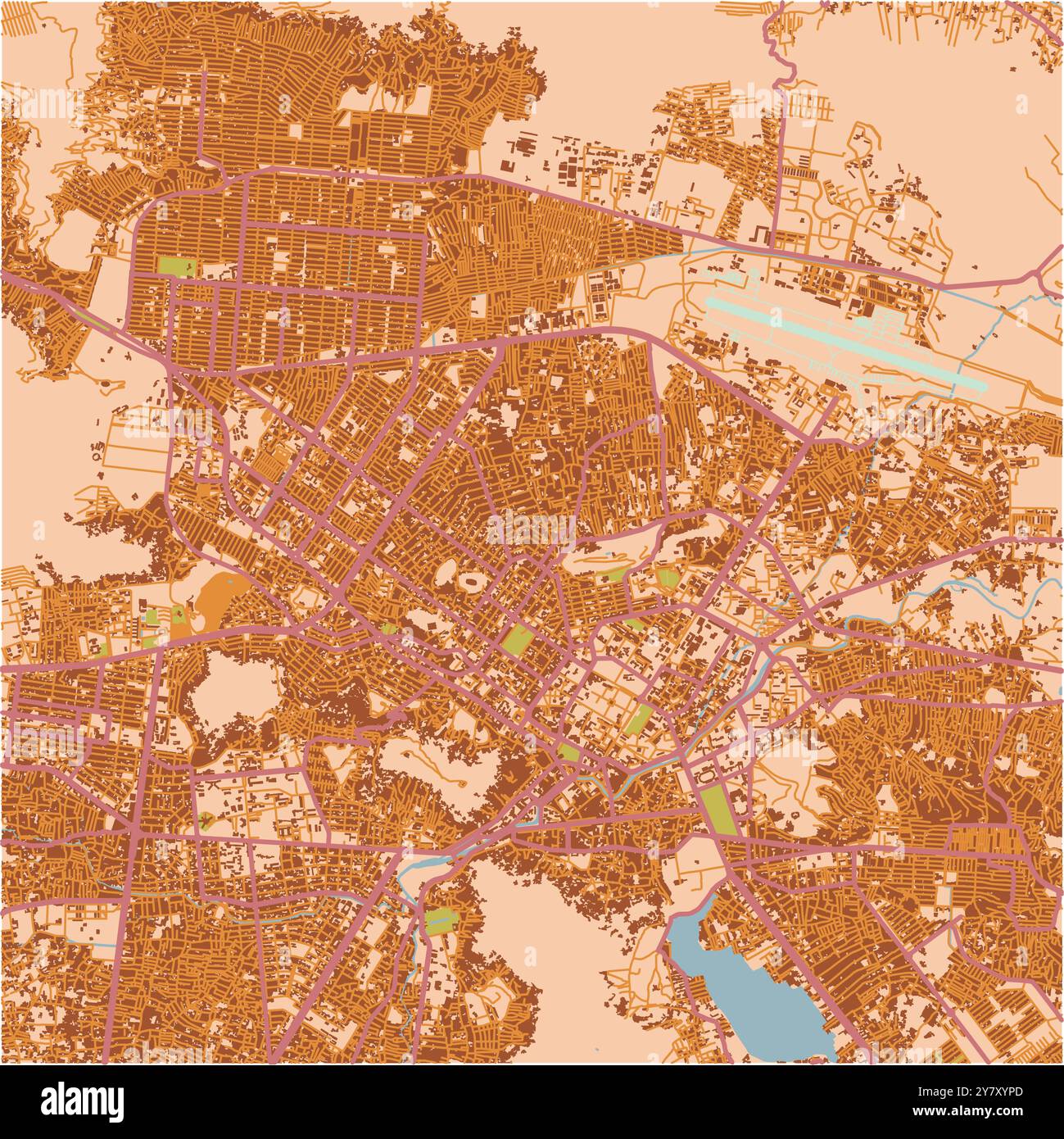Map of Kabul in Afghanistan in a sandy theme. Contains layered vector ...