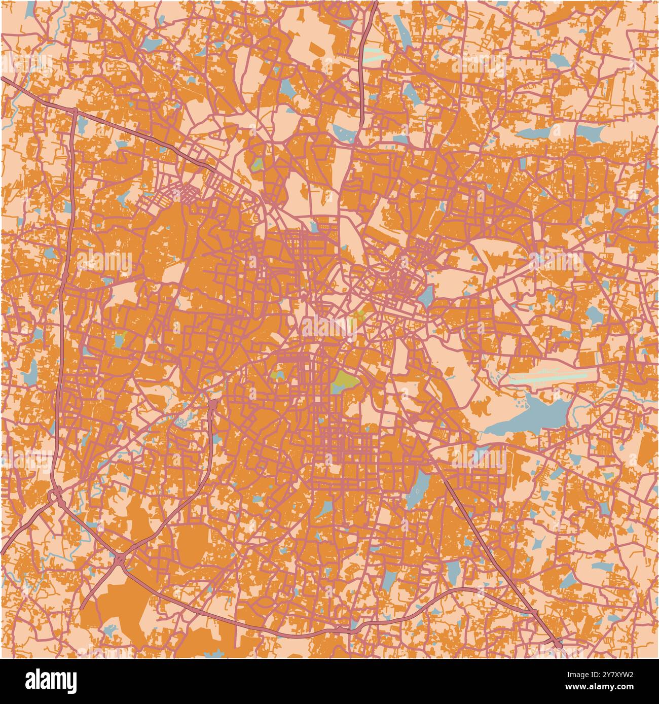 Map of Bangalore in India in a sandy theme. Contains layered vector ...
