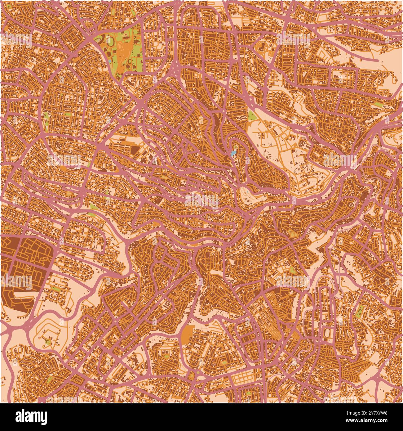 Map of Amman in Jordan in a sandy theme. Contains layered vector with ...