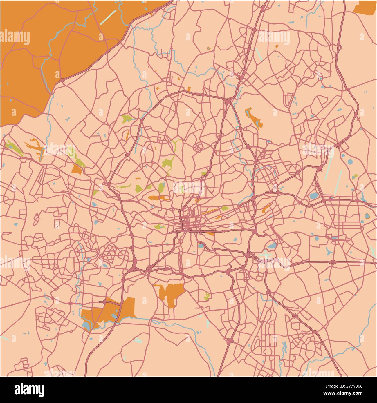 Map of Johannesburg in South Africa in a sandy theme. Contains layered ...
