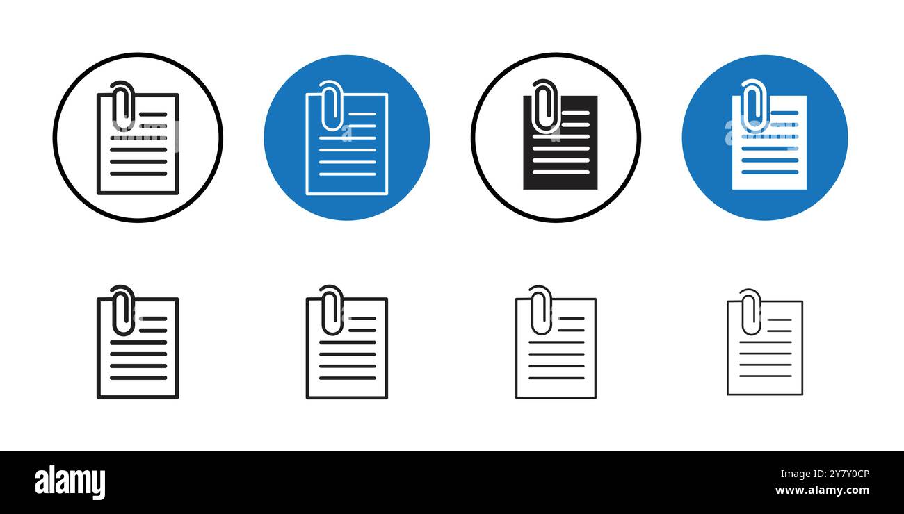 Attach document icon Black line art vector in black and white outline ...
