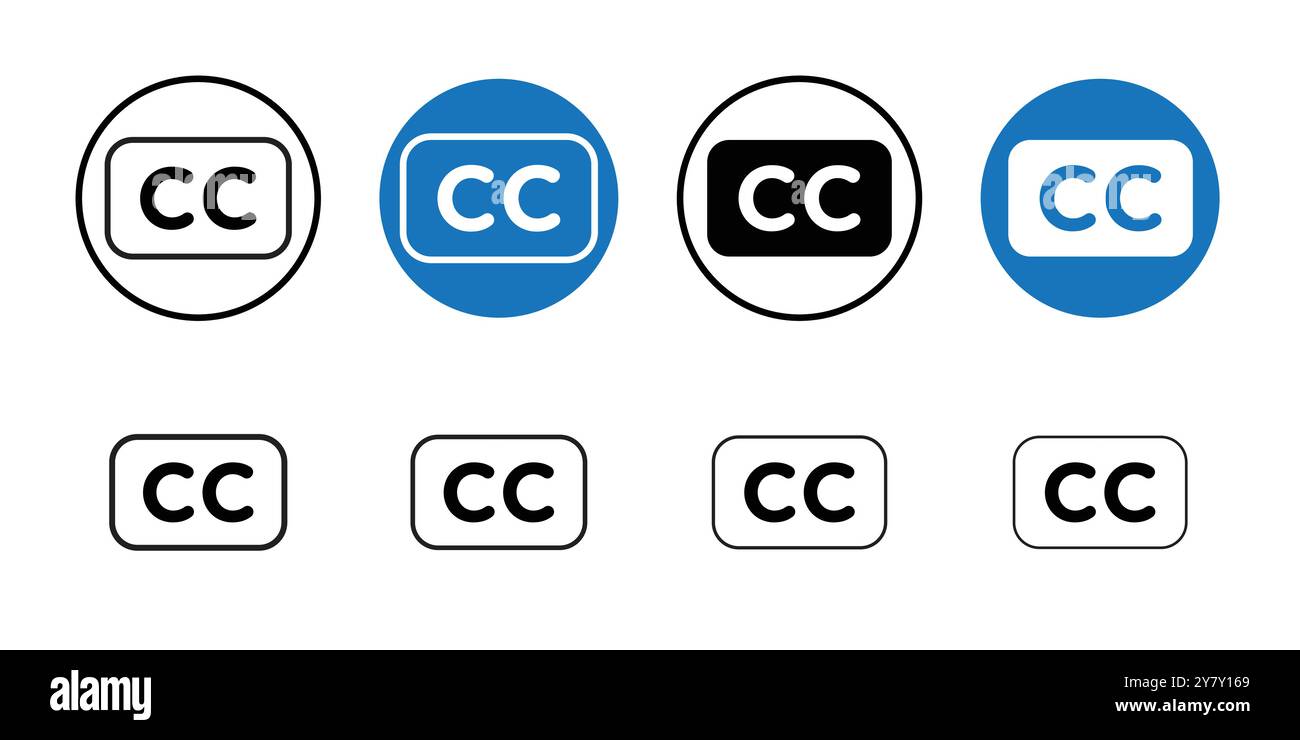 Closed caption icon Black line art vector in black and white outline ...