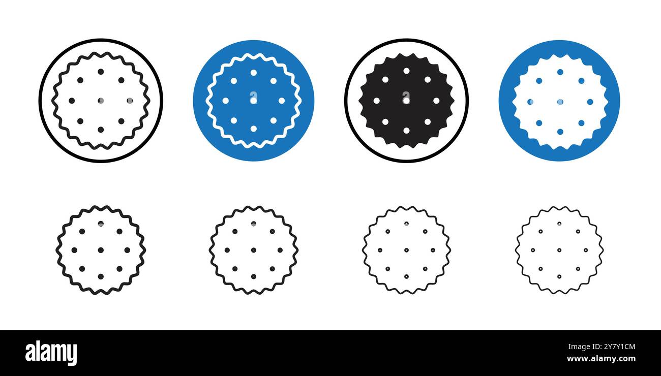 Crackers icon Black line art vector in black and white outline set ...