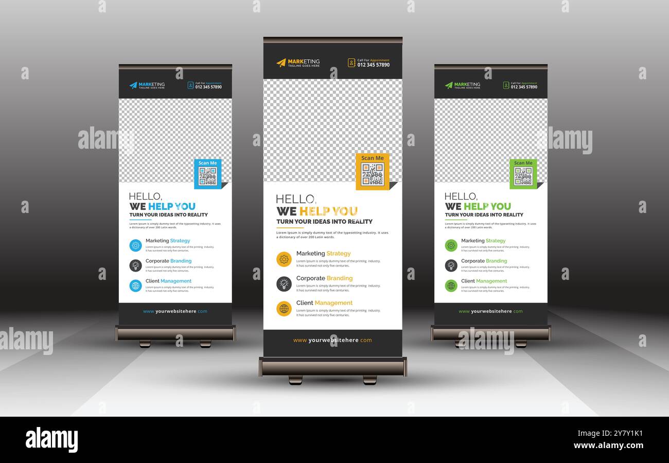 Minimalist Simple Corporate Business Roll Up Banner Template Design for ...