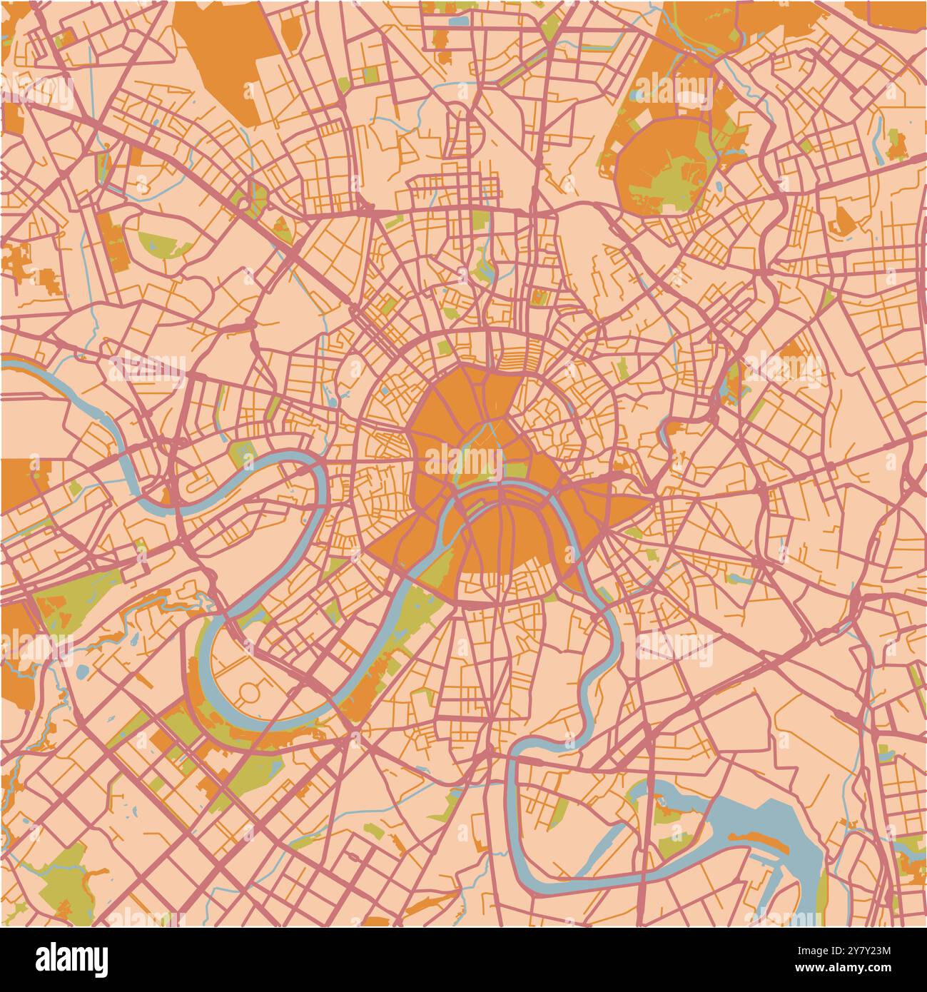 Moscow vector map hi-res stock photography and images - Alamy