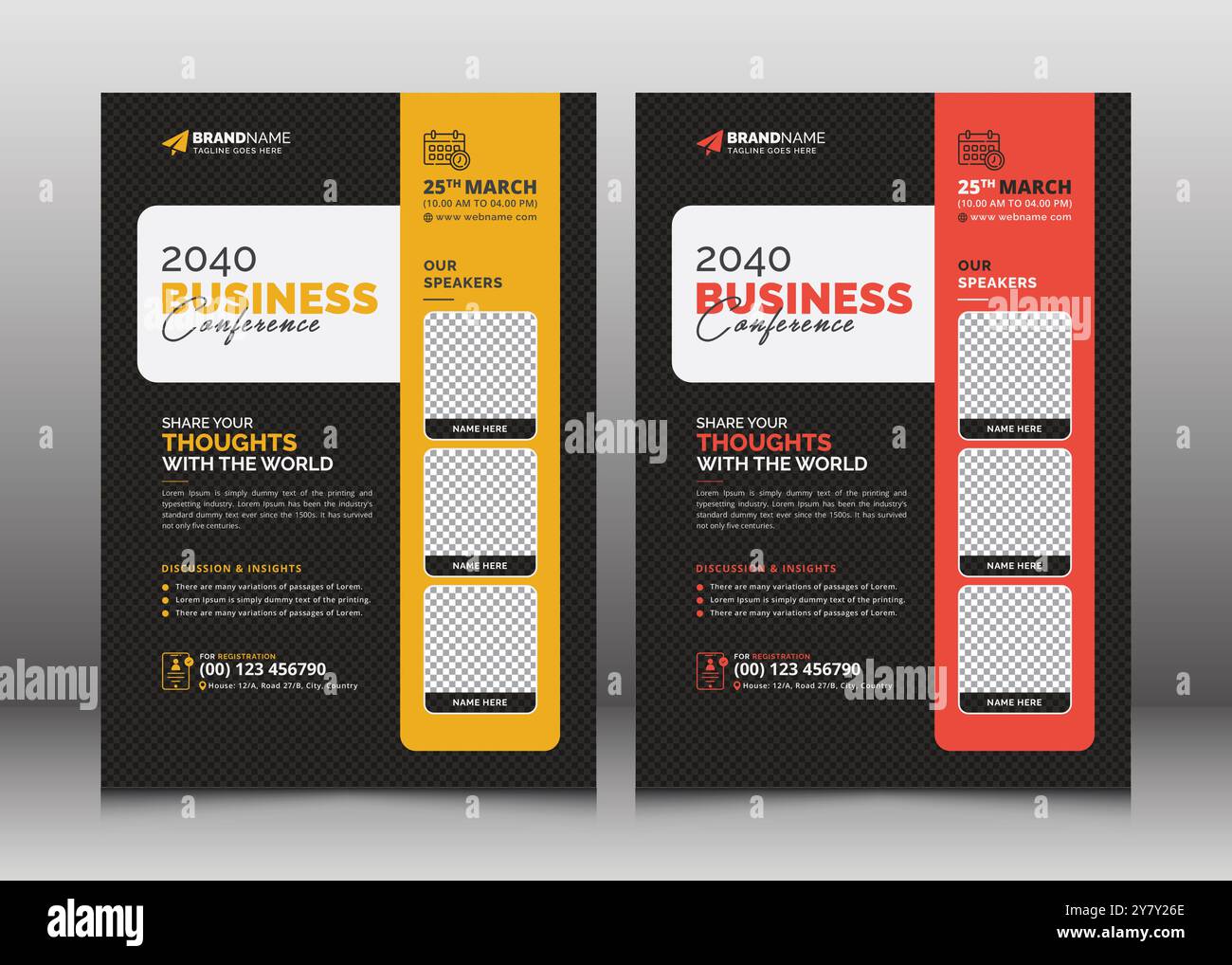 Black Conference Flyer Template Design | Professional Print-Ready Flyer ...