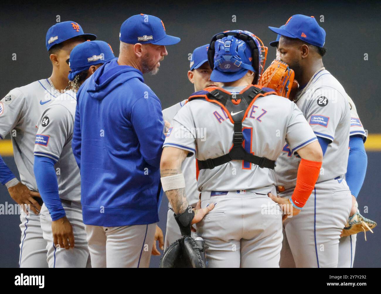 Milwaukee, United States. 01st Oct, 2024. New York Mets pitching coach ...