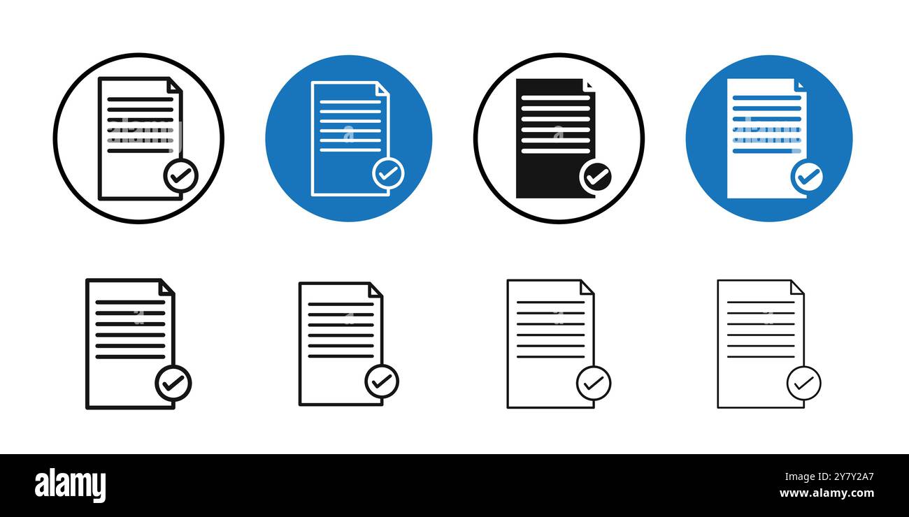Document accepted icon Black line art vector in black and white outline ...