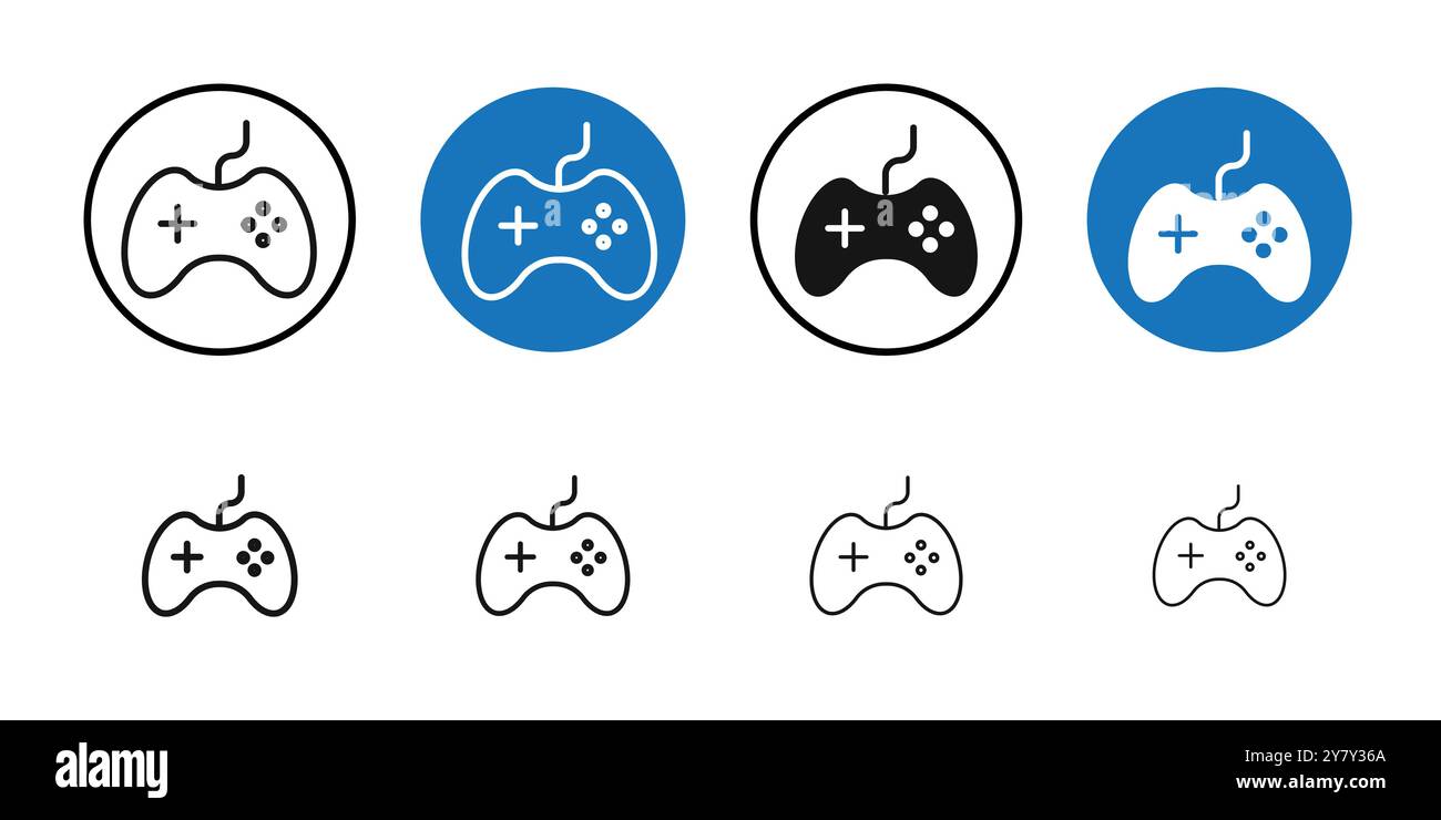 Gaming Controller Icon Black line art vector in black and white outline ...