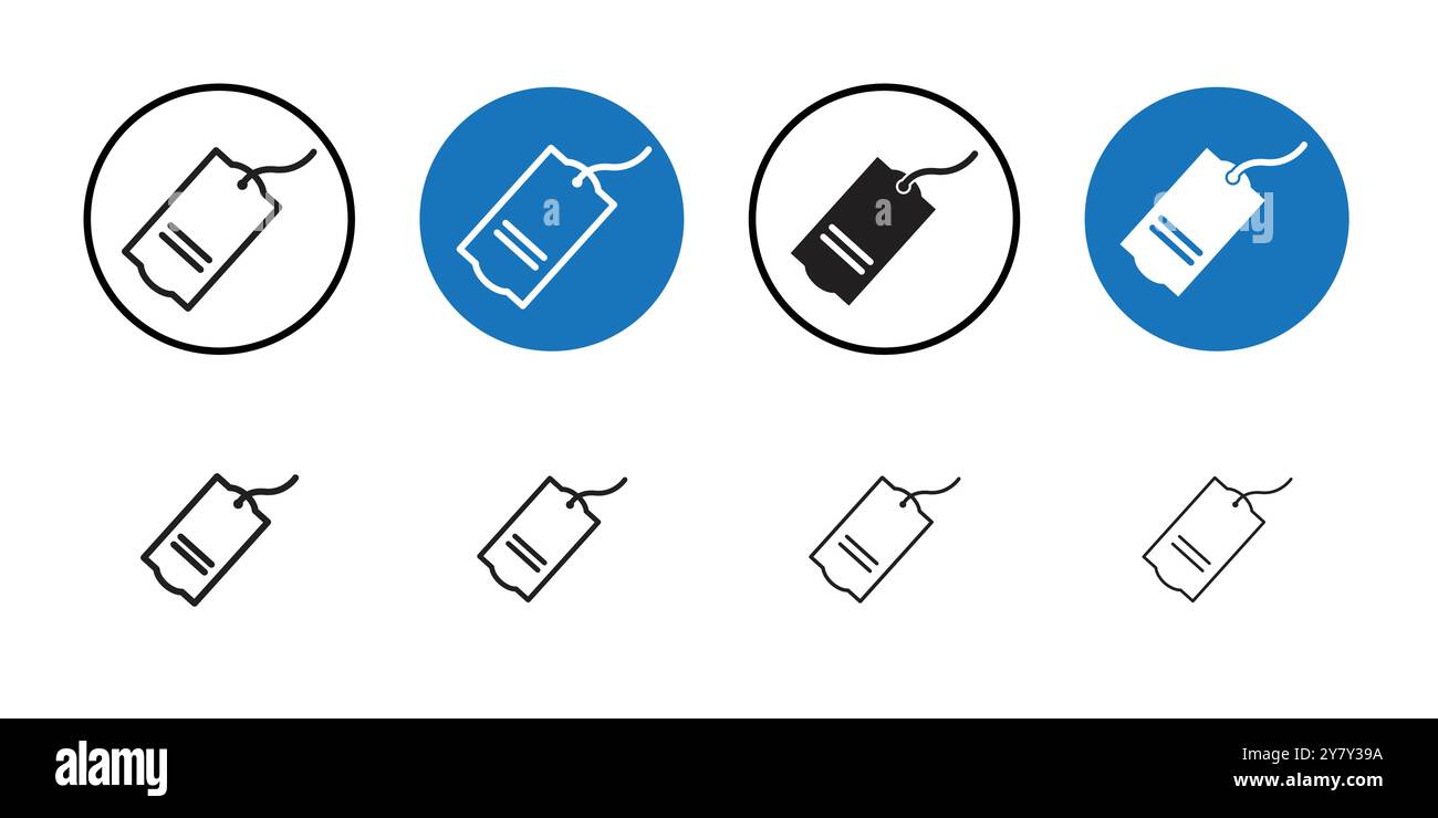 Label icon Black line art vector in black and white outline set ...