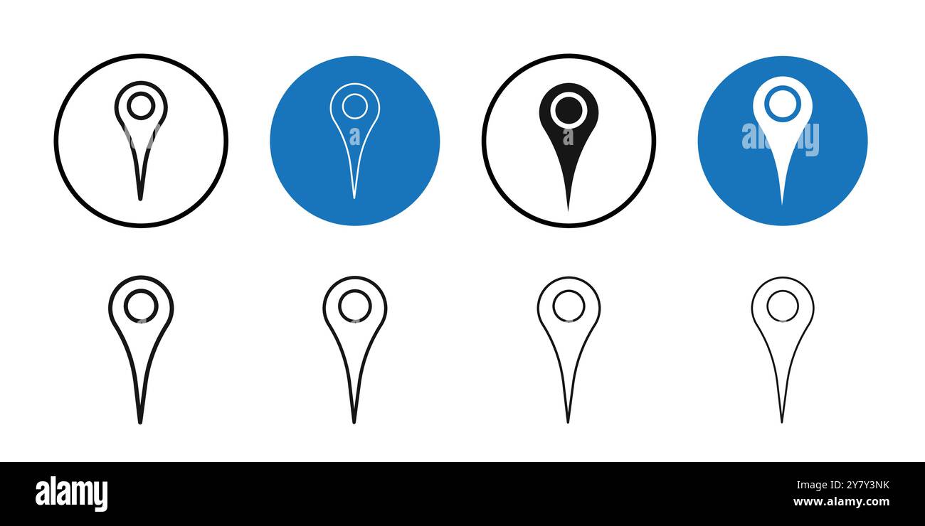 Map Marker icon (2) Black line art vector in black and white outline ...
