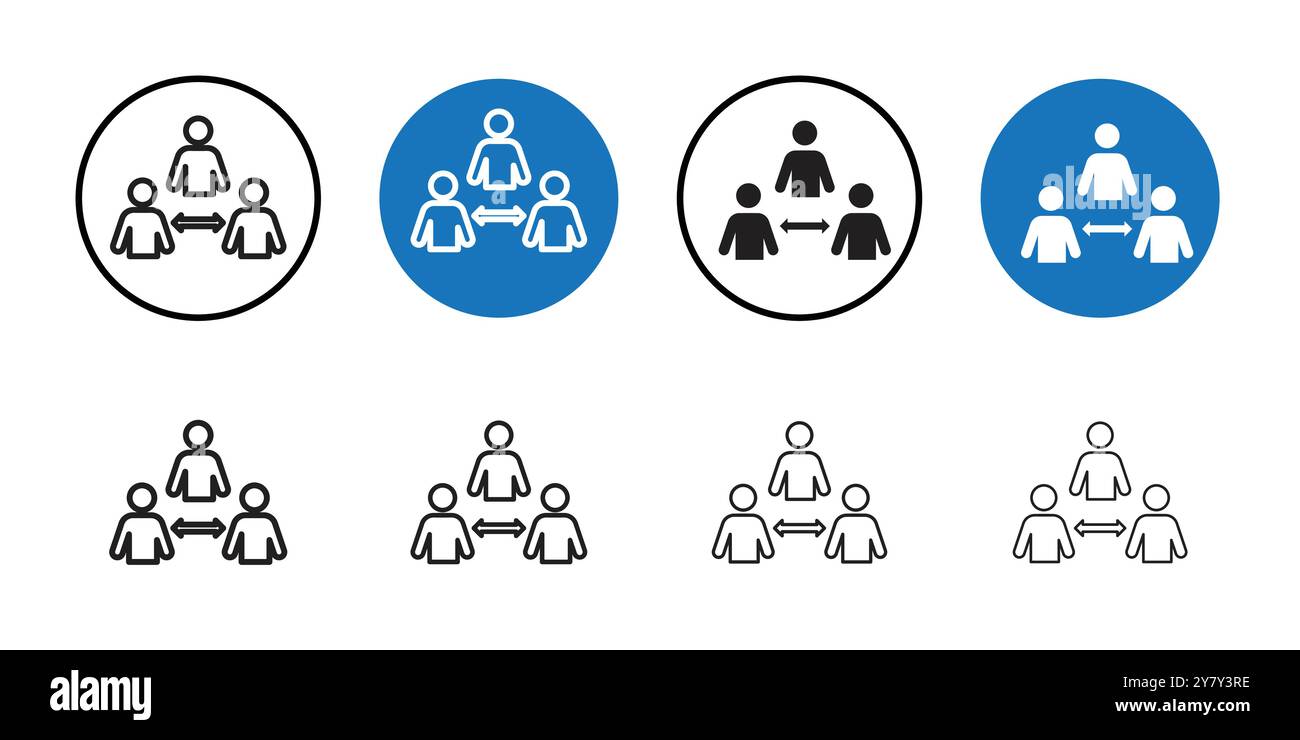 Mediator icon Black line art vector in black and white outline set ...