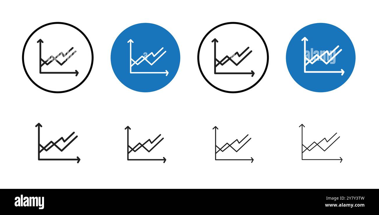 Line Chart Icon (2) Black line art vector in black and white outline ...