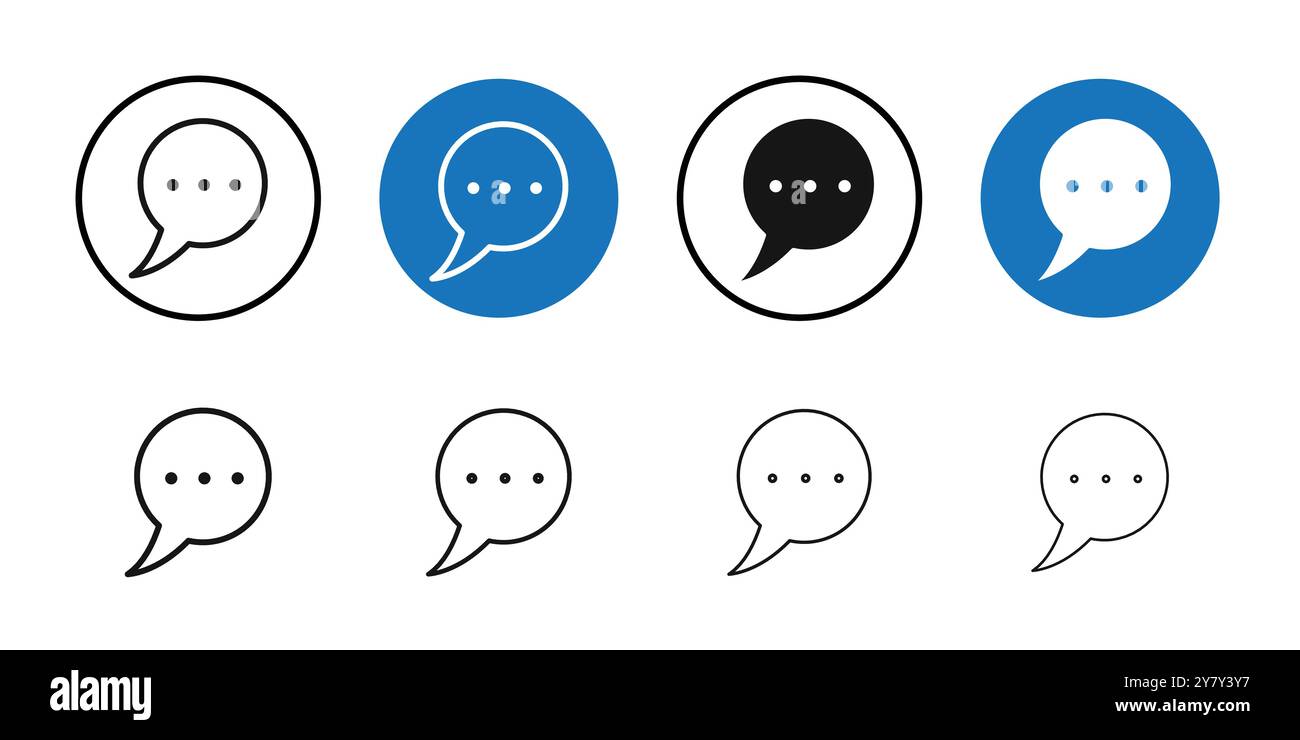 Message icon Black line art vector in black and white outline set ...