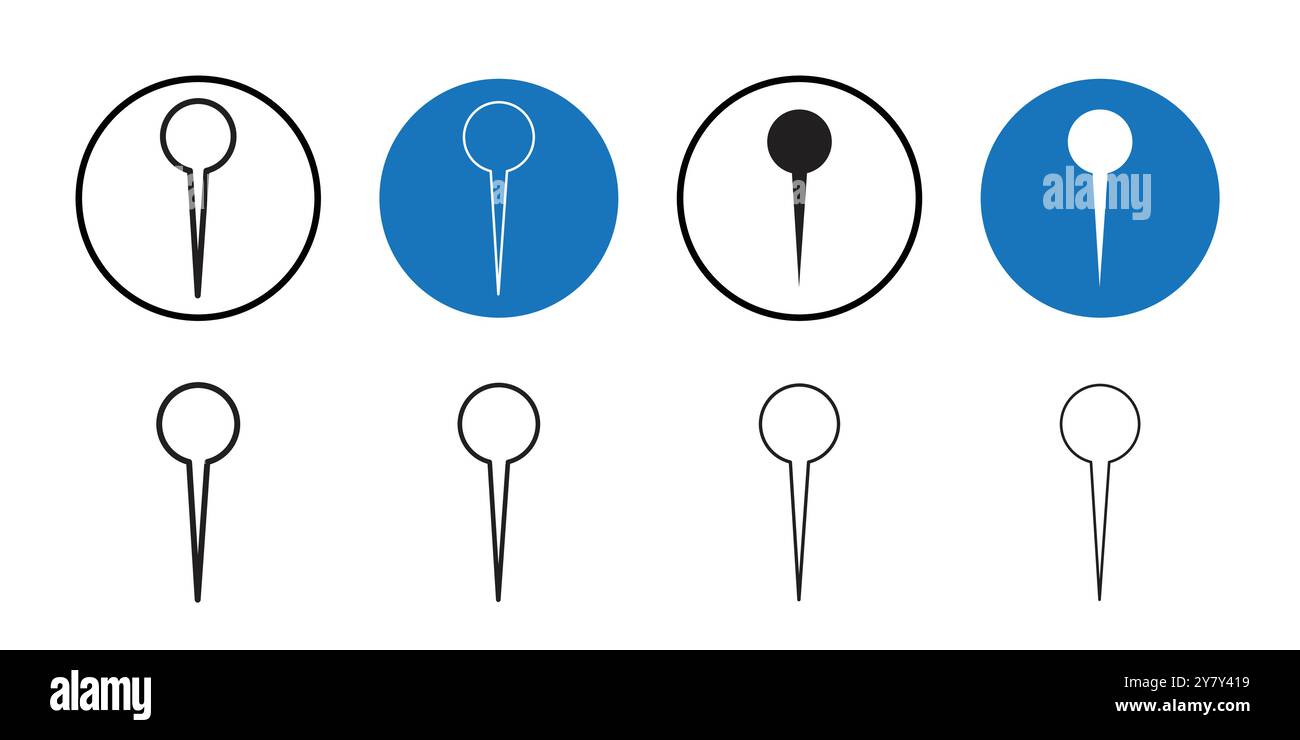 Navigation pin icon Black line art vector in black and white outline ...