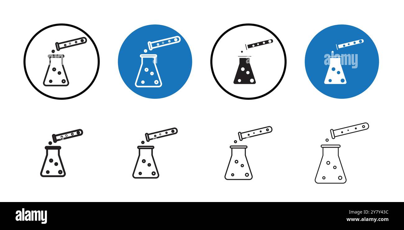 Science icon Black line art vector in black and white outline set ...