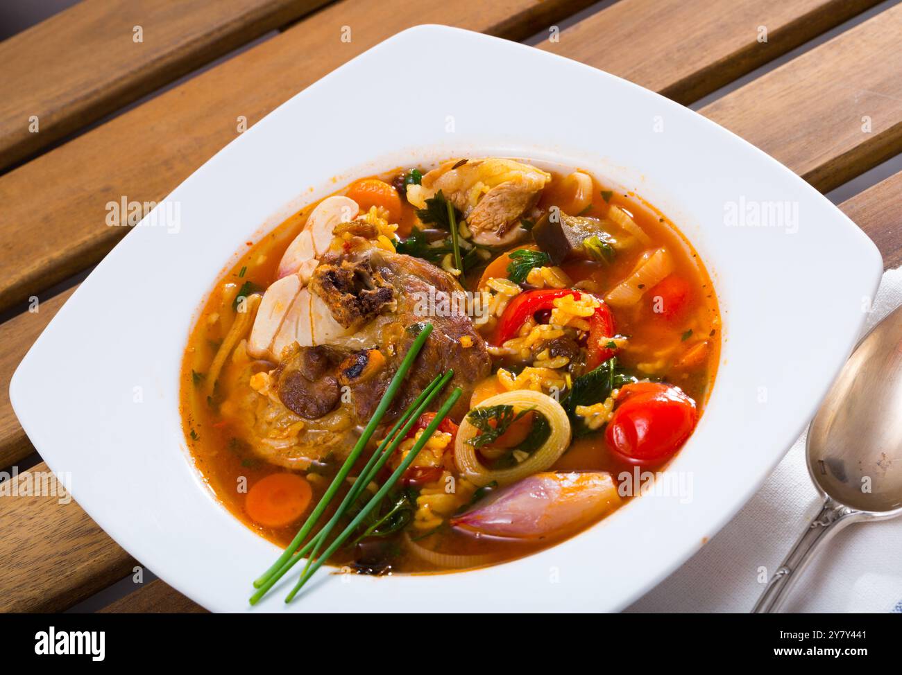 Traditional Georgian soup Kharcho Stock Photo - Alamy