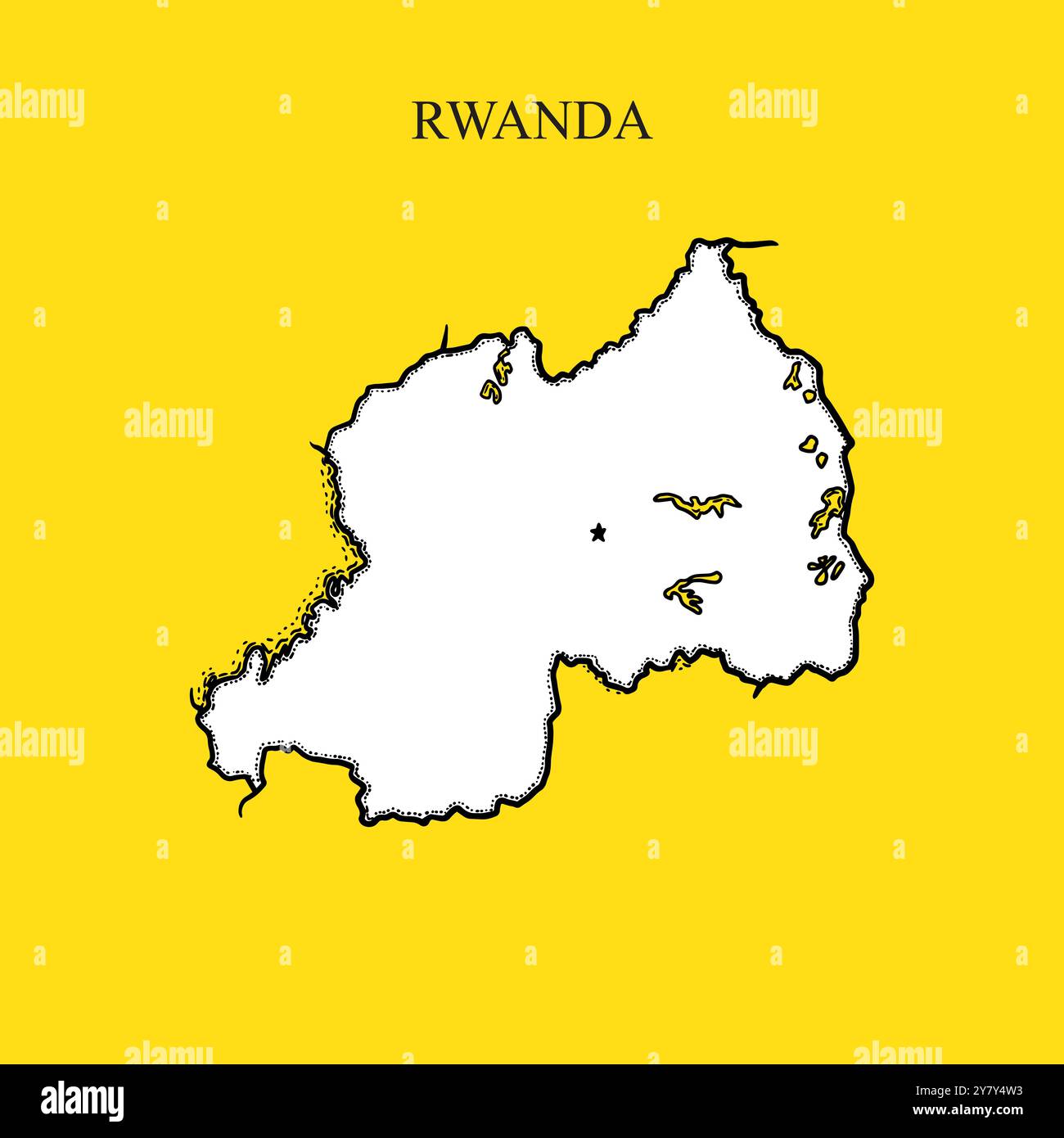 Vintage Map of Rwanda. Hand drawn. vector Stock Vector Image & Art - Alamy