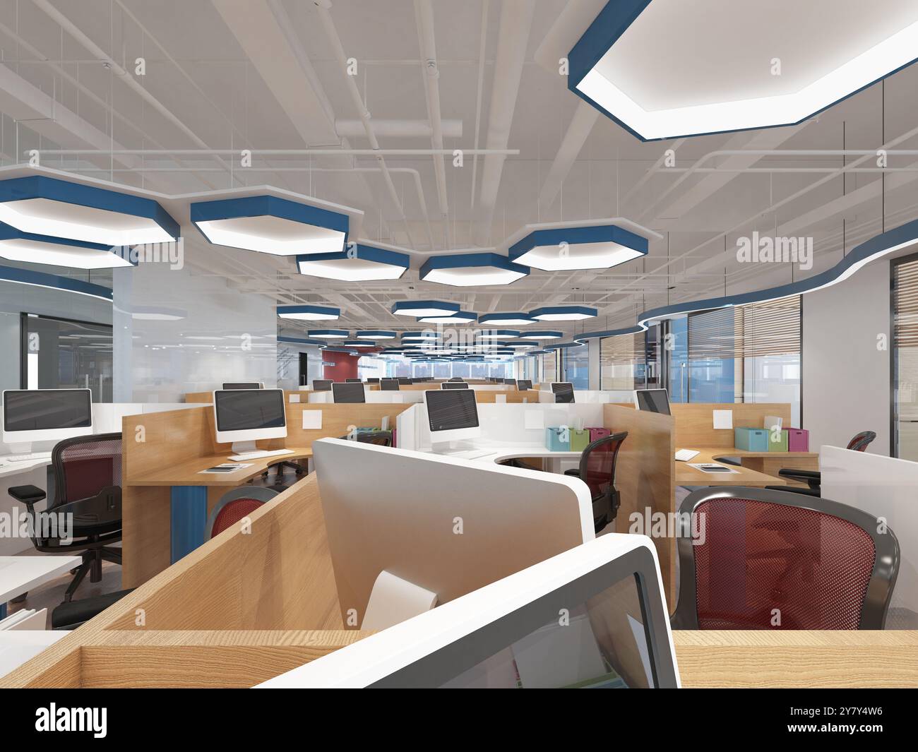 3d render modern office Stock Photo - Alamy