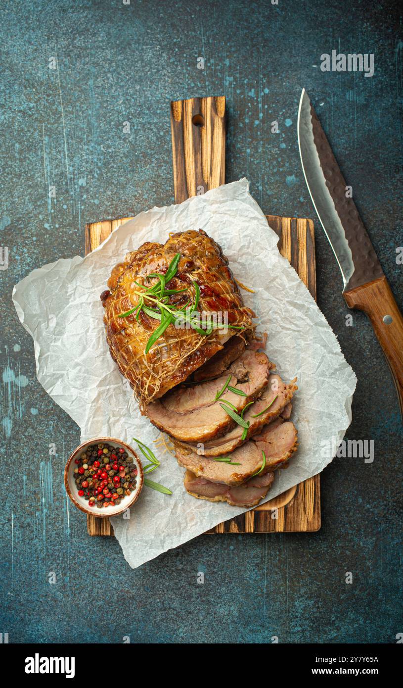 Turkey roll roast Stock Photo - Alamy