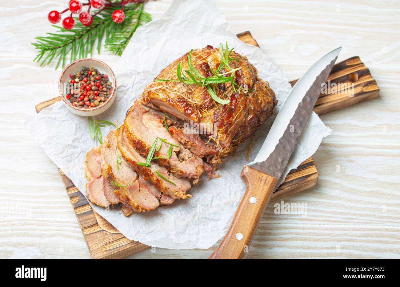 Turkey roll roast Stock Photo - Alamy