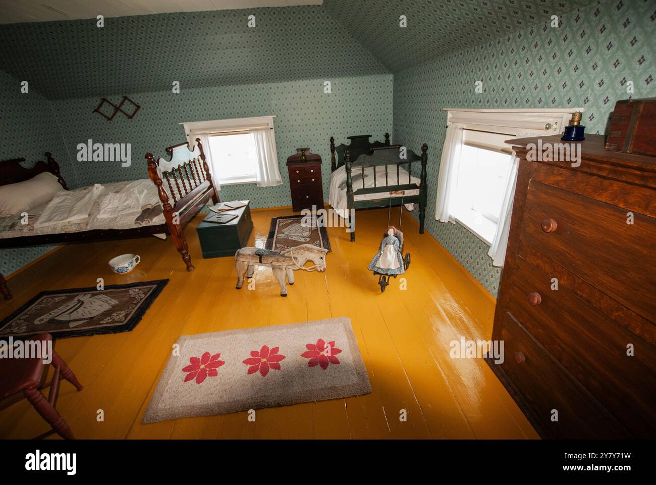 Children's bedroom inside Cape Bonivista Lighthouse in Bonavista ...