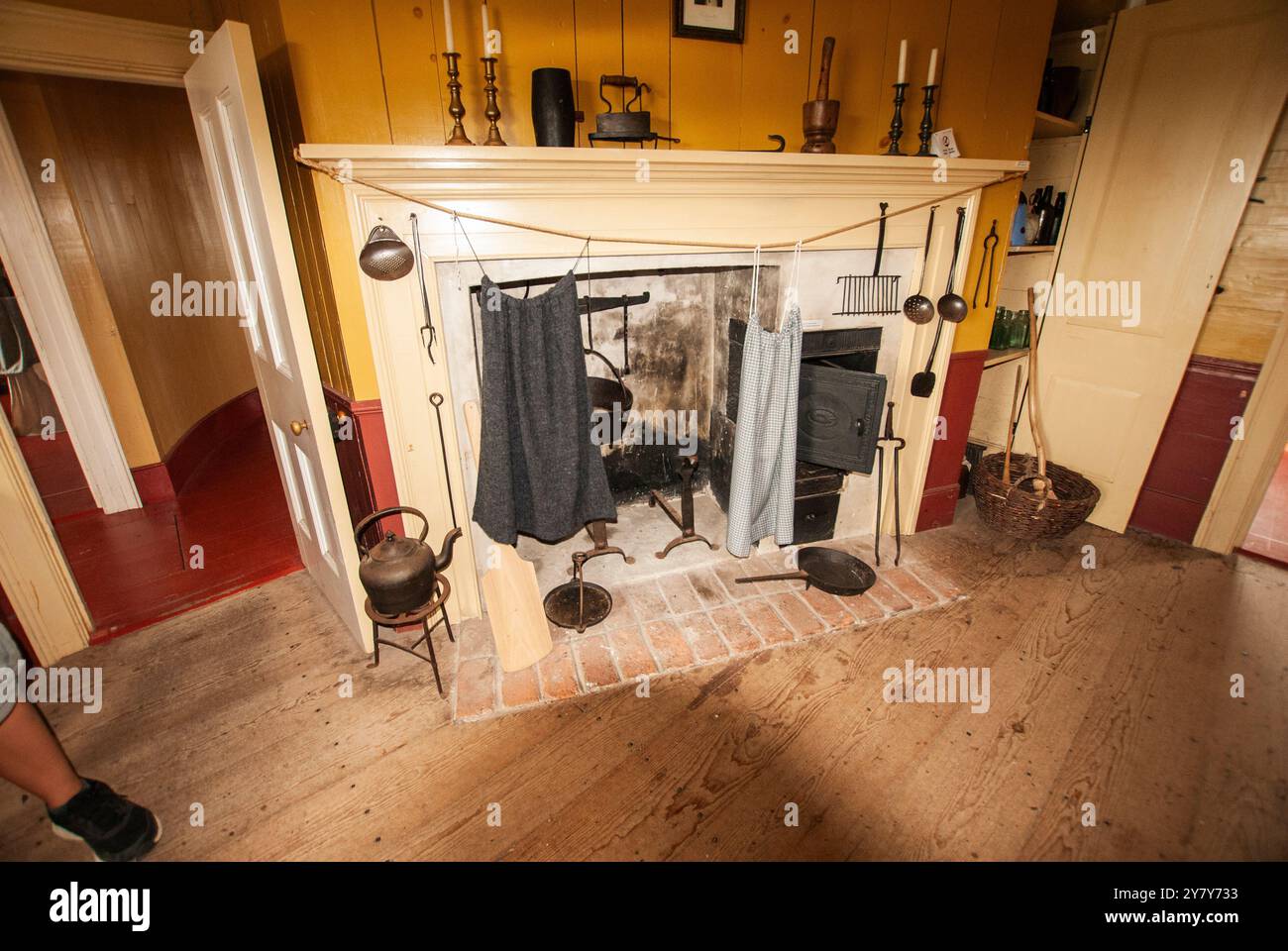Fireplace inside Heritage Lighthouse at Cape Spear Lighthouse National ...