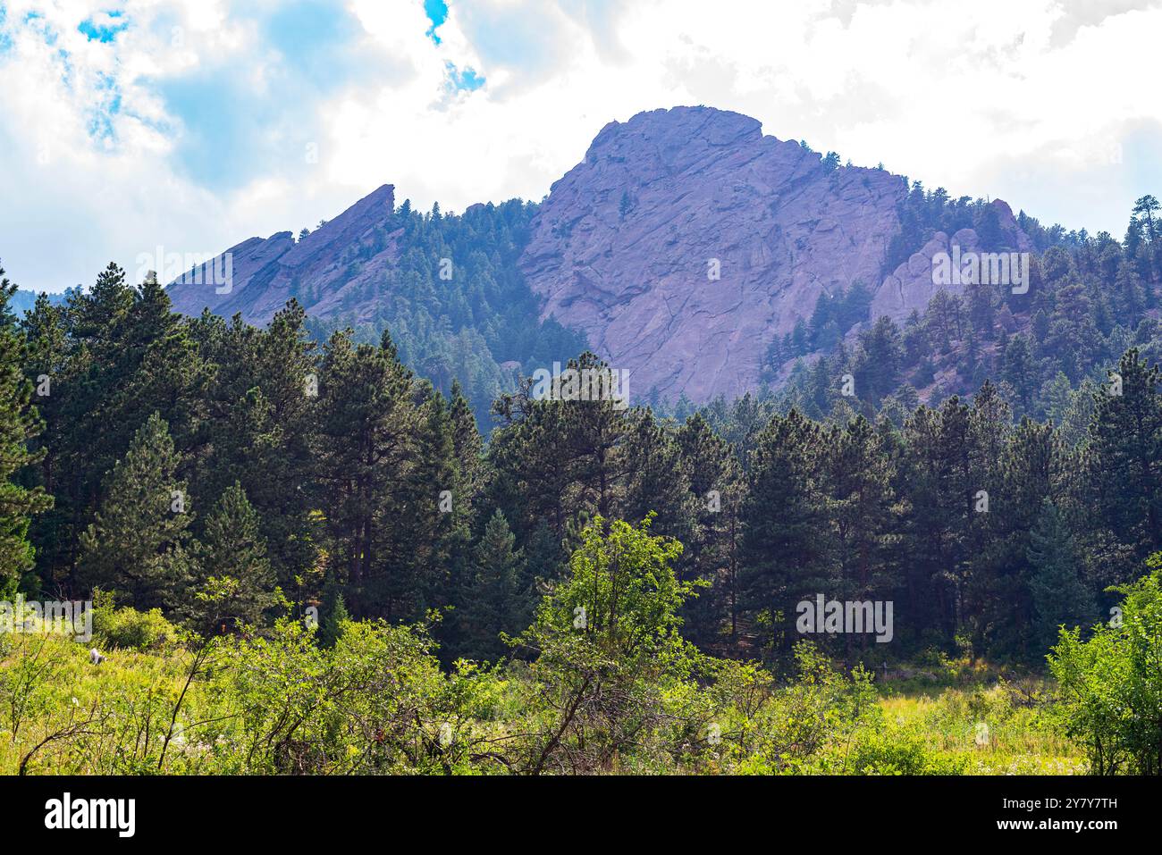 flatiron mountain peak outside boulder colorado viewed from chautauqua ...