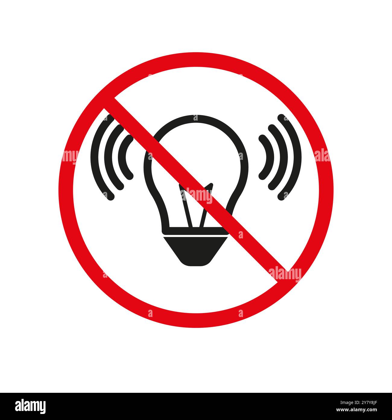 No lightbulb icon. Prohibited idea concept. Light off symbol vector ...