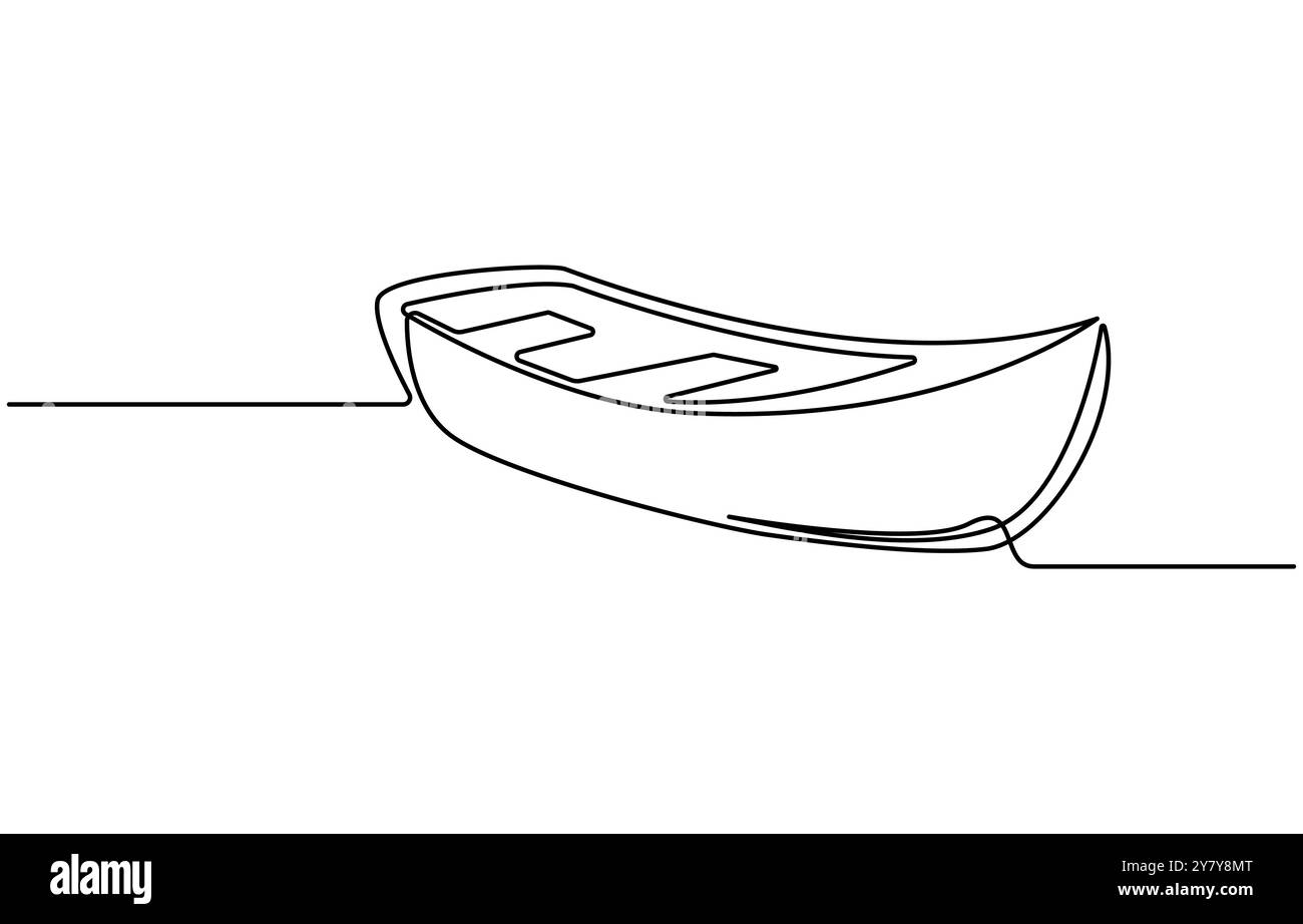 Single continuous line drawing canoe trails and rafting club with ...