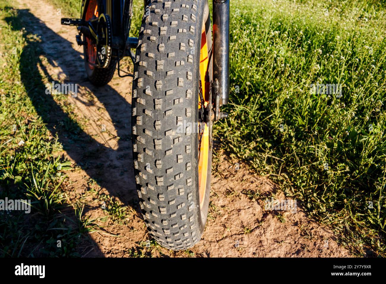 Fatbike bicycle wheels with off-road tread on rubber, size 20x4 Stock ...