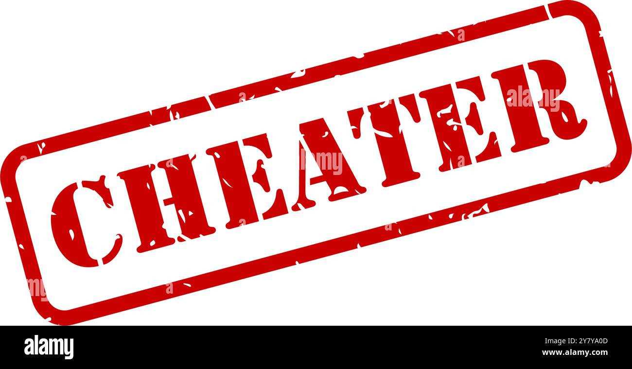 Cheater red rubber stamp vector with texture isolated Stock Vector ...