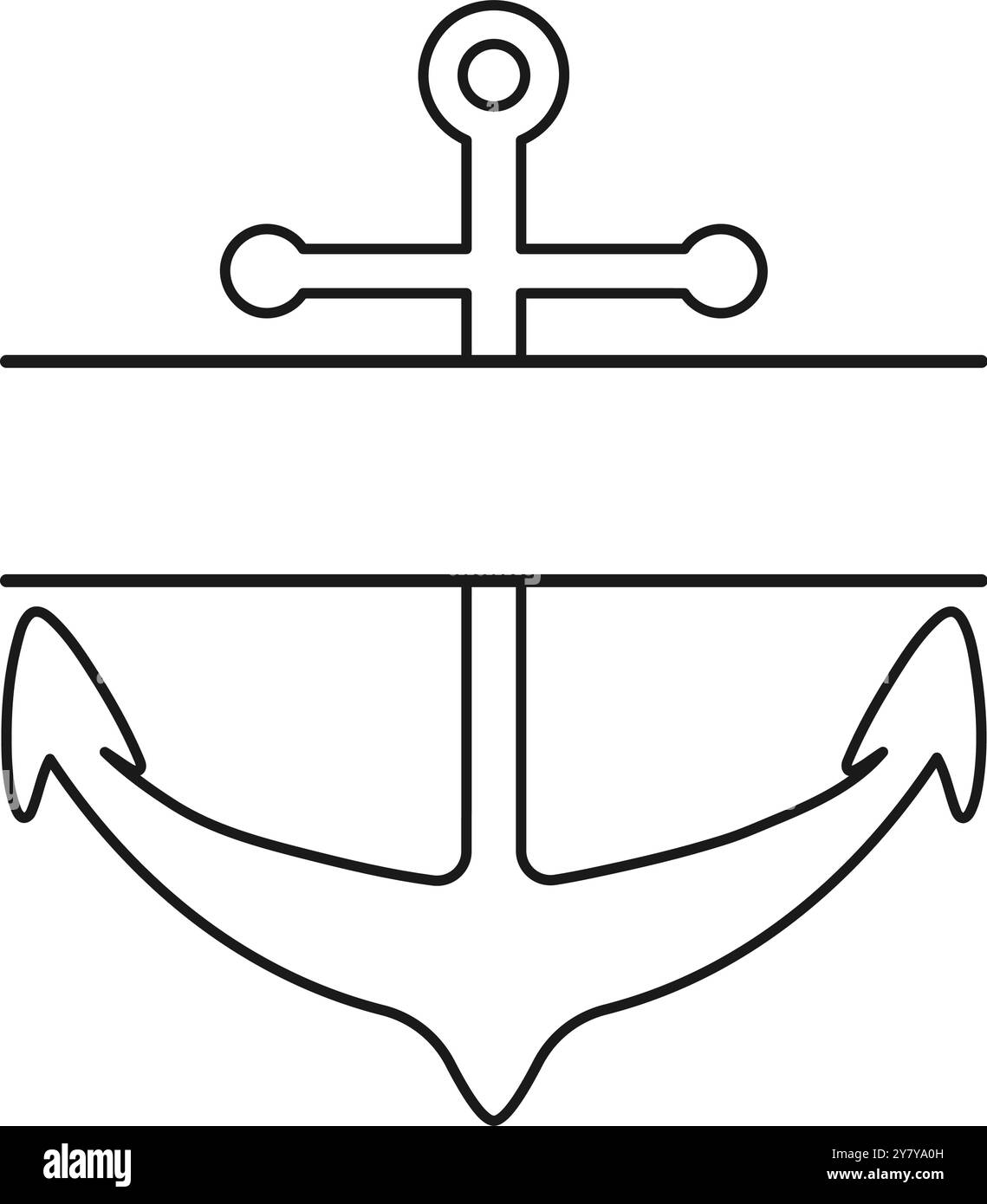 A classic ship anchor monogram with copy space for a name or initials ...