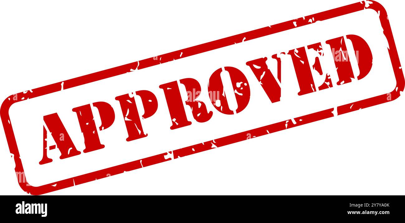 Approved red rubber stamp vector with texture isolated Stock Vector ...