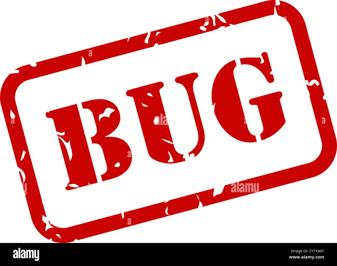 Bug red rubber stamp vector with texture isolated Stock Vector Image ...