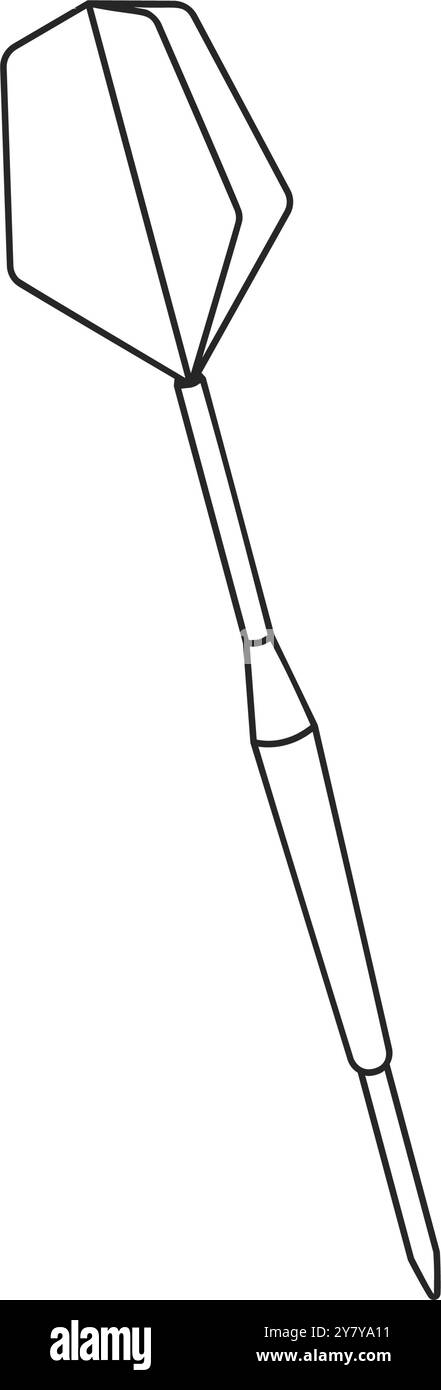 Throwing darts with metal shaft for game of darts in vector line ...