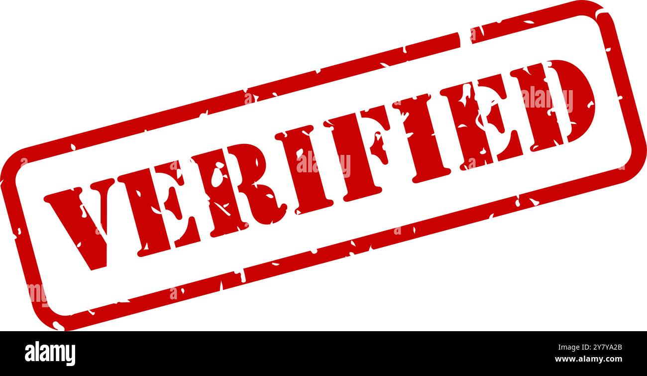 Verified red rubber stamp vector with texture isolated Stock Vector ...