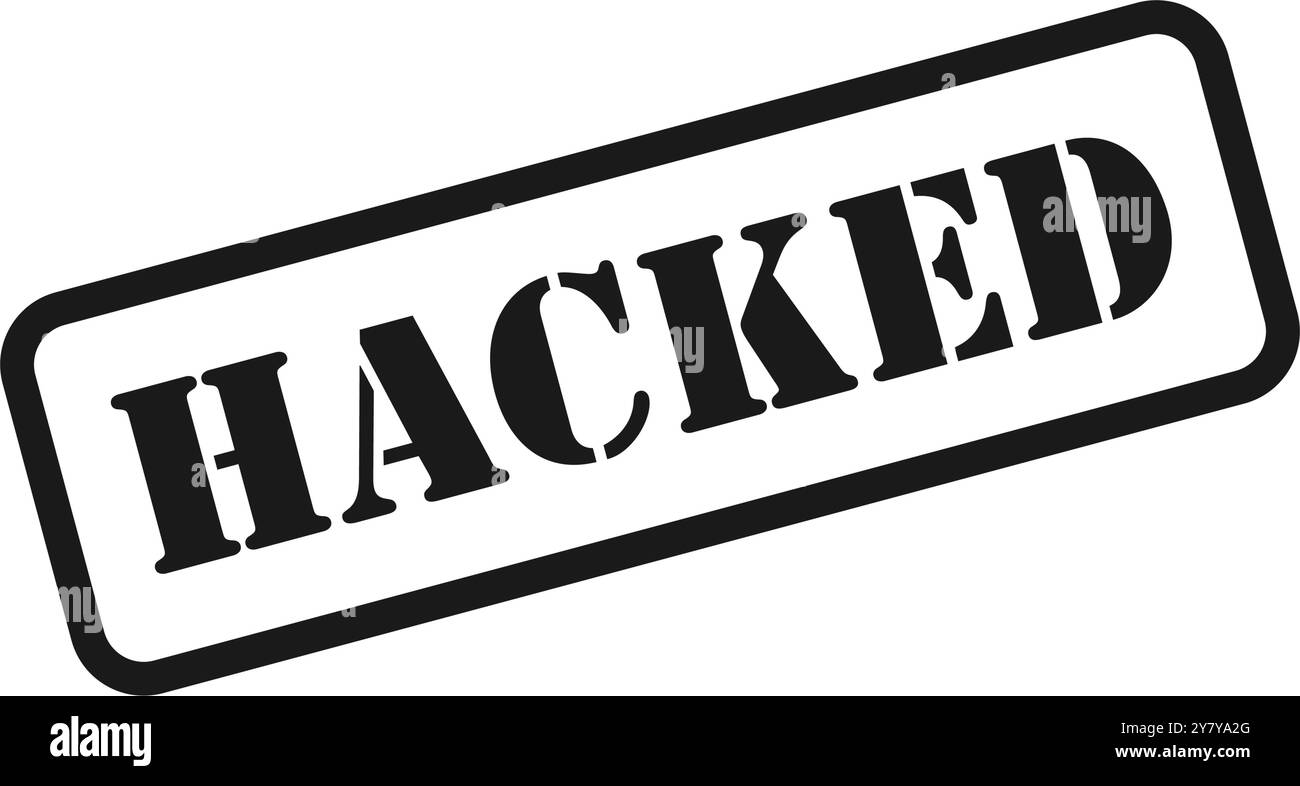 Hacked black stamp vector isolated Stock Vector Image & Art - Alamy
